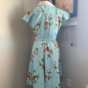 Unique Vintage | Dresses | Unique Vintage 95s Style Blue Floral Dress ...